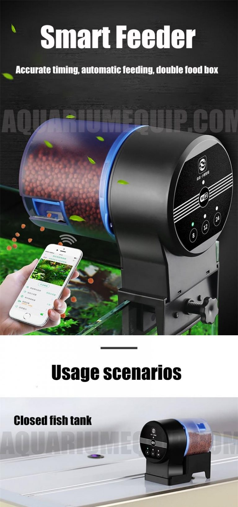 Sunsun AK Series Automatic Fish Tank Koi Goldfish Feeder Aquarium ...