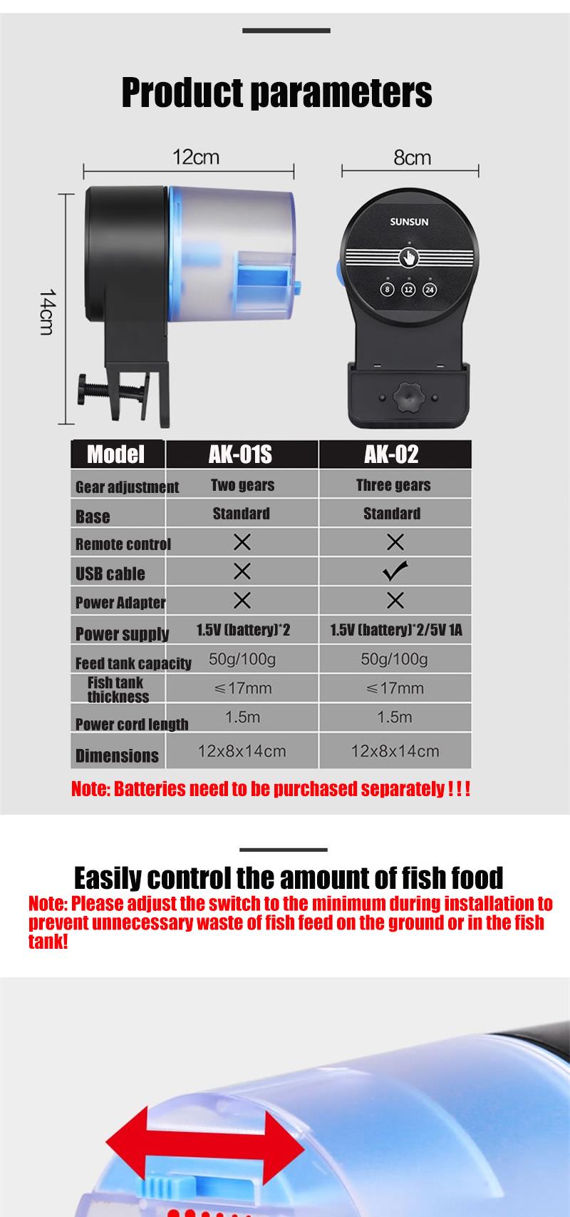 Sunsun AK Series Automatic Fish Tank Koi Goldfish Feeder Aquarium ...